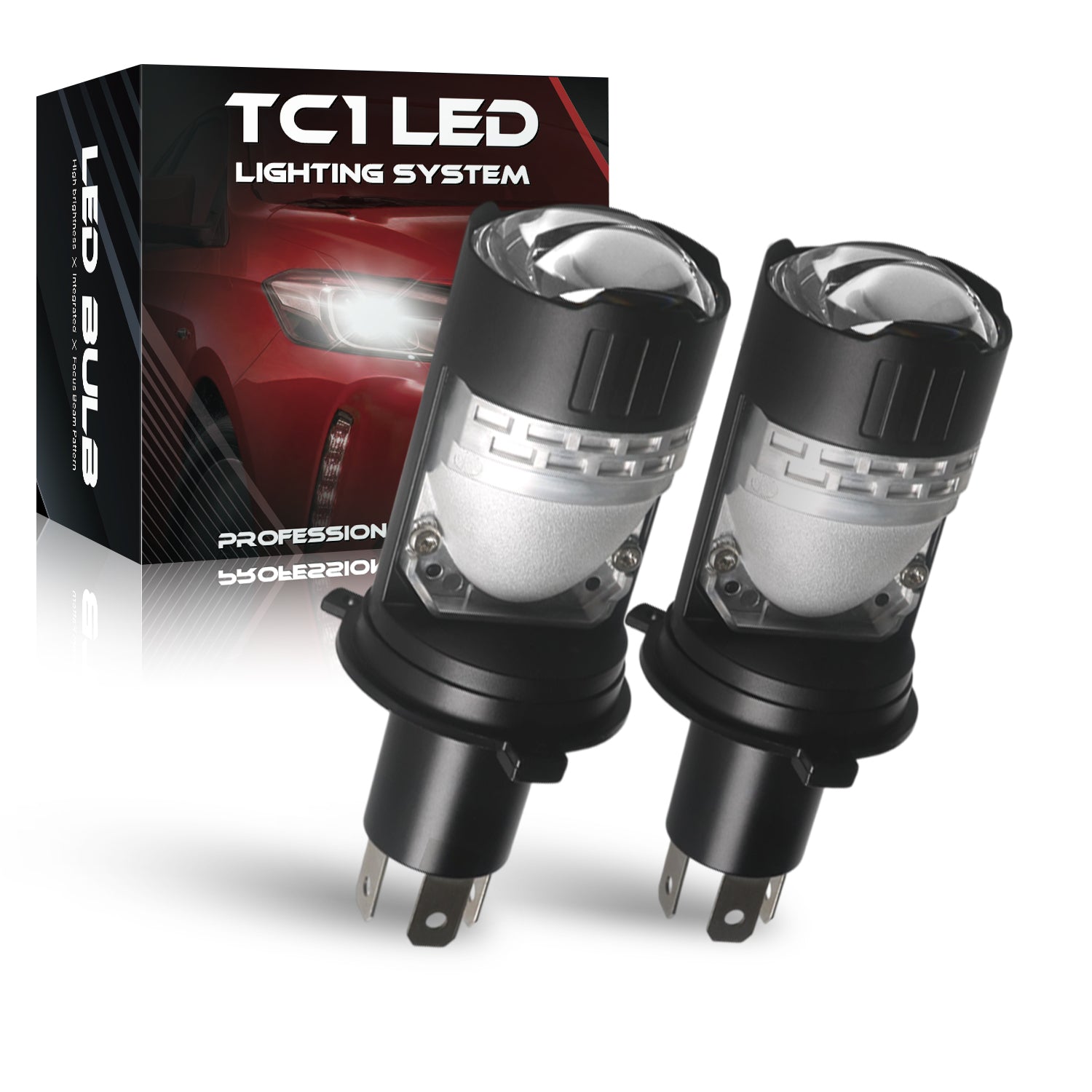 TC1 Mini Projector LED Headlight H4 12V 24V 50W Hi 35W Lo 6500K – CN360 LED